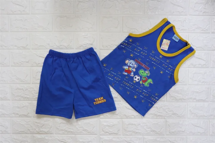 Tubbies Boys Sando Terno 0022 Royal Blue Top and Shorts Pambata ...