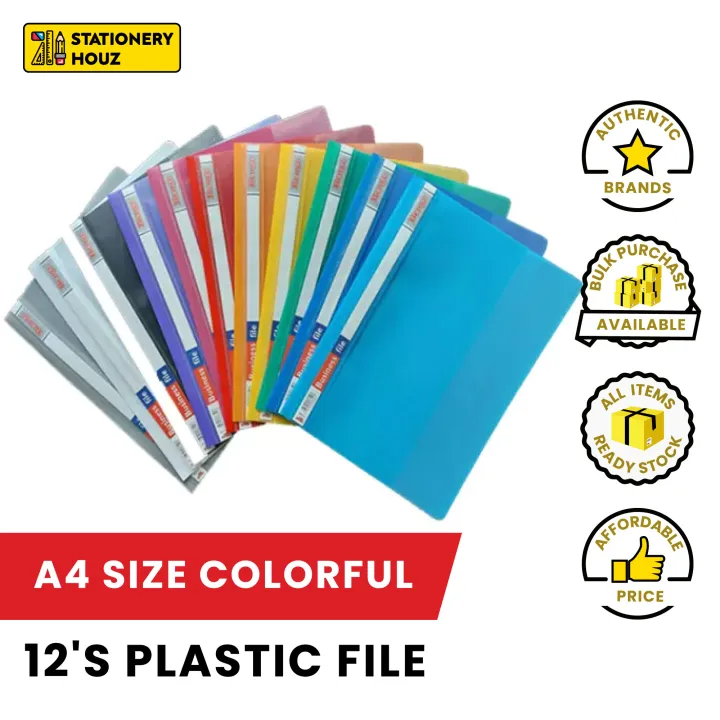 Stationery Houz A4 Colorful Management File 12's Plastic File A4 File ...