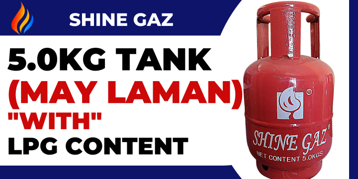 SHINE GAZ, GAS TANK LPG 5.0KG, tank POL-valve and snap on, WITH NET ...