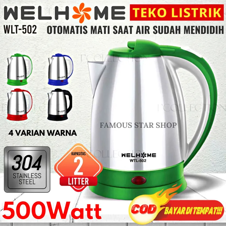WELLHOME WLT 502 TEKO LISTRIK 2 LITER PACKING BUBBLE WRAP PEMANAS AIR ...