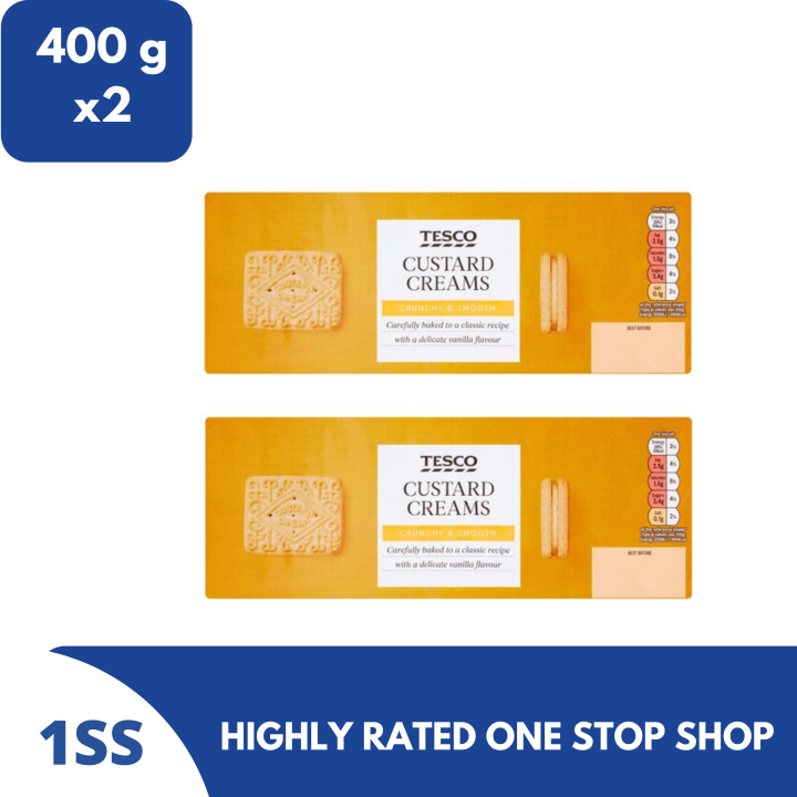 Tesco Custard Cream, Crunchy & Smooth, 400g set of 2 | Lazada PH