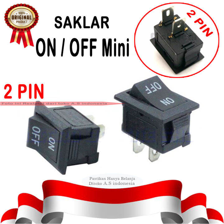 Saklar ON/OFF 2 PIN Kecil Mini / Tombol Motor/Elektronik ON OFF 2 Kaki ...