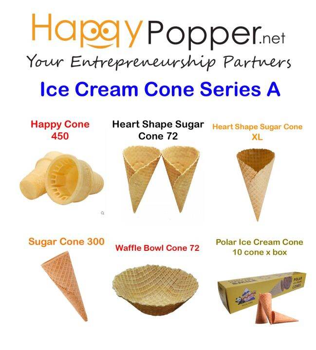 Happypopper Aiskrim kon Big Sugar Crispy Ice Cream McDonald Bowl Heart ...