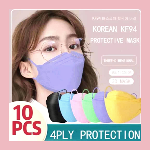 (CK) Mask KF94 Face Mask 4 Layer Non-woven Protection Filter 3D Anti ...