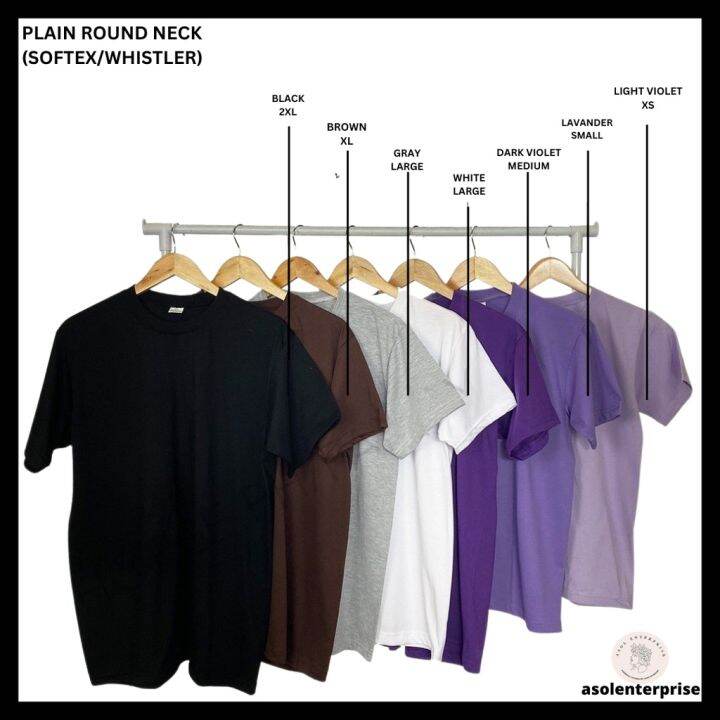 ADULT Plain Round Neck Shirt Softex Whistler Black Gray Brown White ...