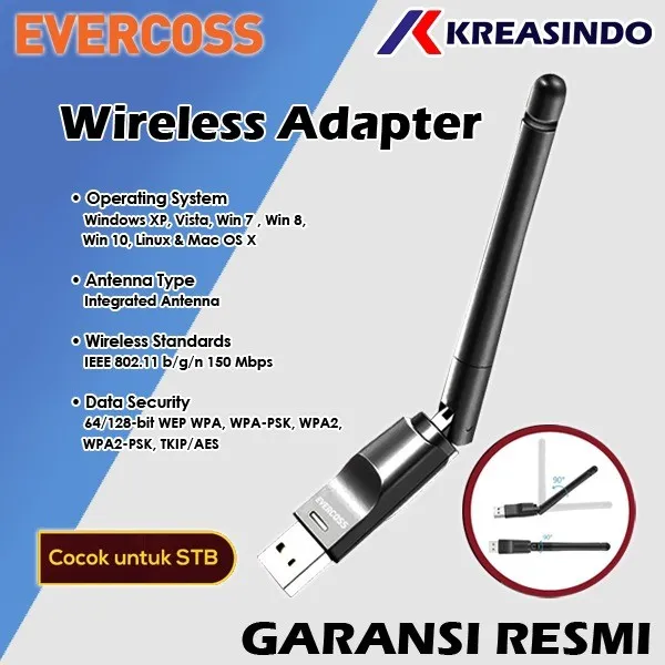 EVERCOSS WF-1 WF1 USB Wifi Dongle Wireless Adapter Resmi | Lazada Indonesia