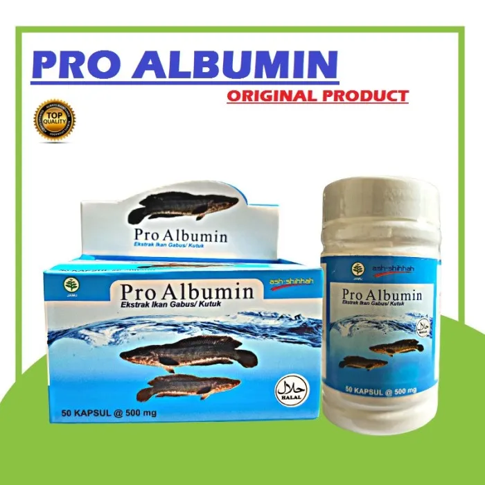 Pro Albumin 100% Ekstrak Ikan Gabus / kutuk - Kapsul Albumin Ikan Gabus As Shihah - 50 kapsul ...