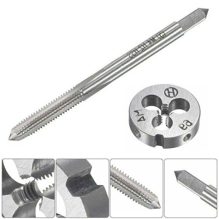 M4 X 0.7 Set Tap dan Die HSS, Kepala Bor Ulir dan Ulir Bulat Mati Kanan ...