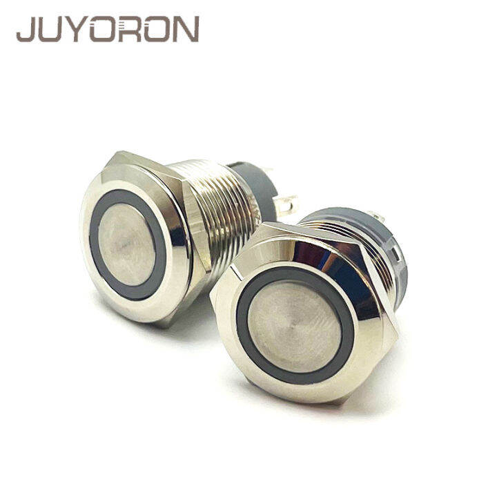 Waterproof Metal Button Switch 16mm LED Light Momentary Latching Power ...