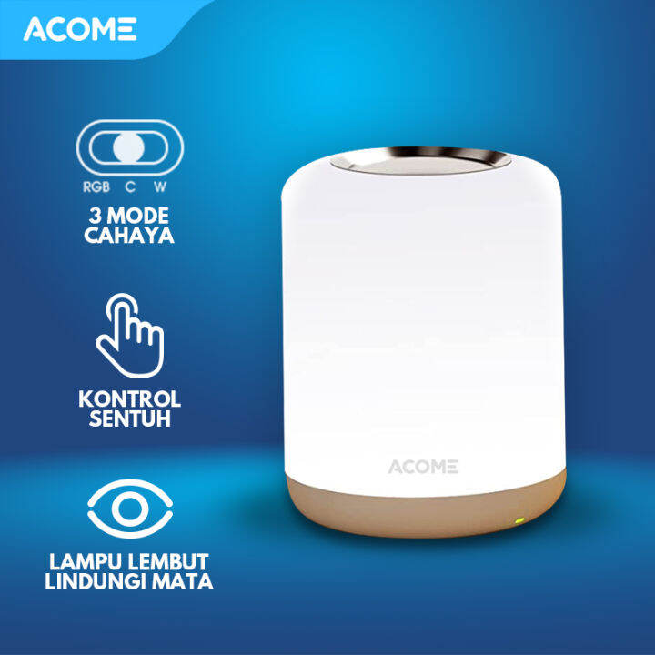 ACOME Lampu Smart Multicolor 16 Juta Warna Cold Light Warm Light RGB Light Lampu Tidur Pintar ...