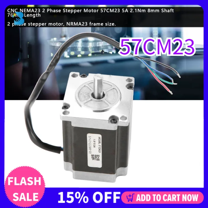 CNC NEMA23 2 เฟสมอเตอร์ 57cm23 5A 2.1nm 8 มิลลิเมตรเพลา 76 มิลลิเมตร ...