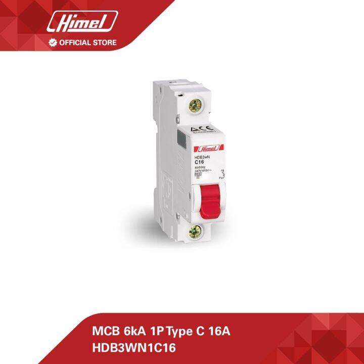 Himel Miniature Circuit Breaker 6kA 1P Type C 16A HDB3WN1C16 | Lazada PH