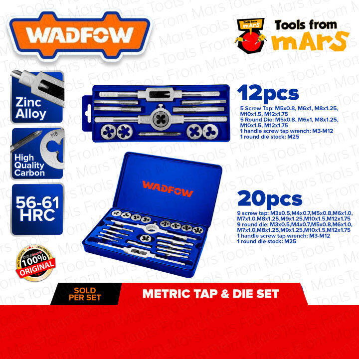 WADFOW Metric Tap And Die Set 12PCS | 20PCS [SOLD PER SET] Ratcheting Tap and Die Drive Tool ...