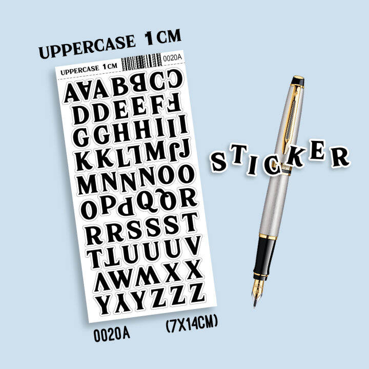 [Sticker Party] Stiker Huruf Tahan Air Alphabet Abjad Hitam Putih ...