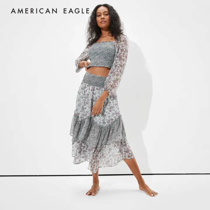 American Eagle Ruffled Maxi Skirt กระโปรง ผู้หญิง แม็กซี่( WSS 031-4154 ...