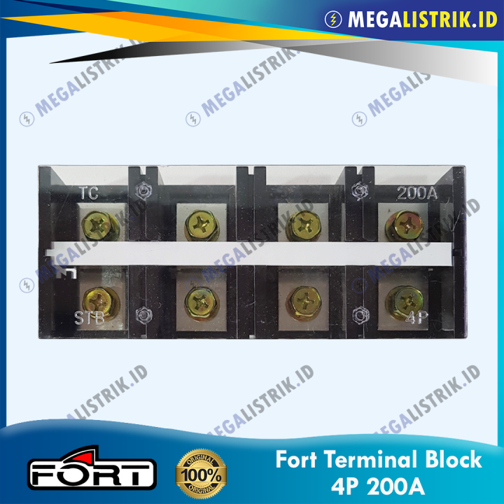 FORT TERMINAL BLOK 4P 200A / TERMINAL BLOK 4 POLE 200 AMPERE / TERMINAL KACA TC-2004 / TC2004 ...