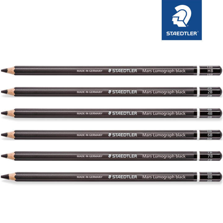 STAEDTLER MARS LUMOGRAPH BLACK PENCIL 100B 6PCS (HB, 2B, 4B, 6B, 7B, 8B) | Lazada PH