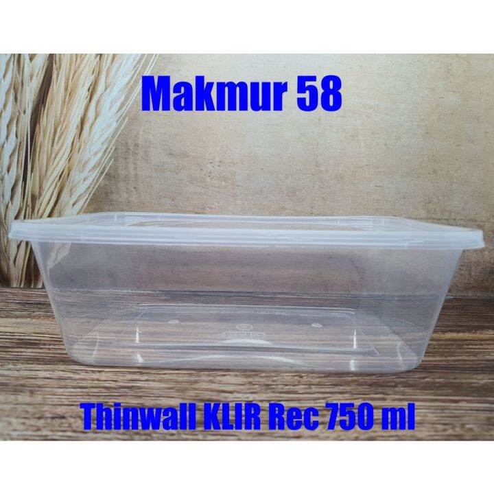 Thinwall KLIR Rectangle / Persegi 750 ml / box Plastik / Wadah Plastik / kotak plastik | Lazada ...