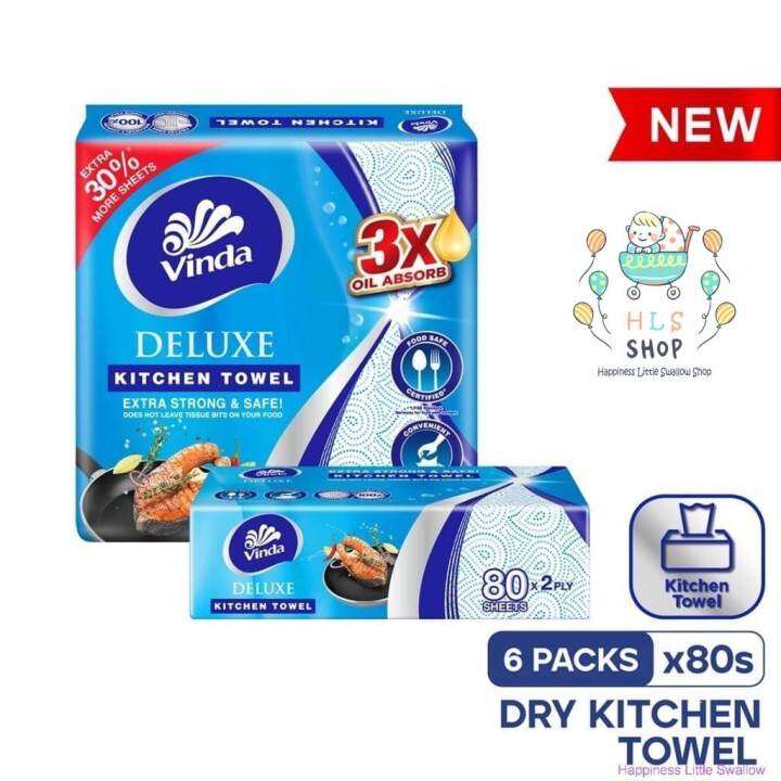 Vinda Deluxe Softpack Kitchen Towel (6 x 80's) | Lazada