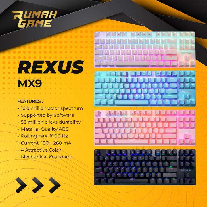 Rexus MX9 TKL Keyboard Gaming Mechanical Legionare MX9 TKL RGB | Lazada ...