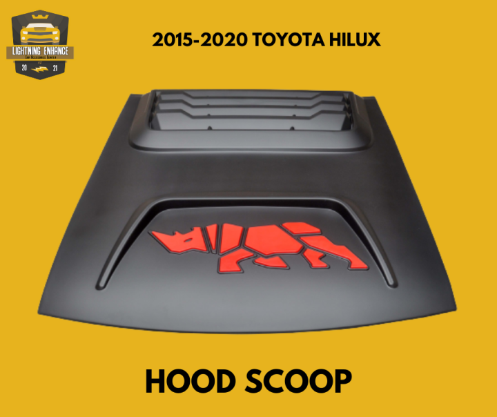 2015-2020 TOYOTA HILUX REVO / CONQUEST Red Rhino Black Hood Scoop ...