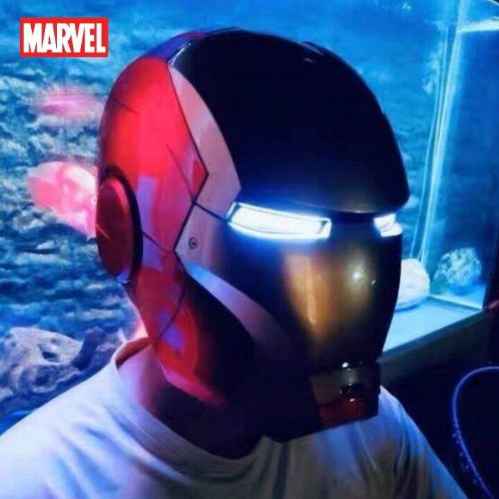 In Stock New Marvel Avengers Iron Man Helmet Cosplay 1:1 Light Led ...