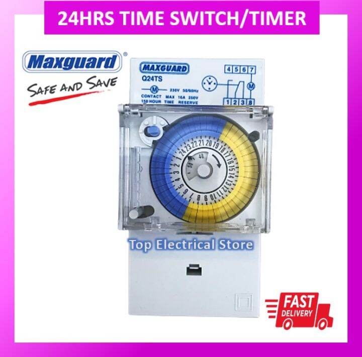 MAXGUARD 24HRS TIME SWITCH Q24TS 16A TIMER | Lazada