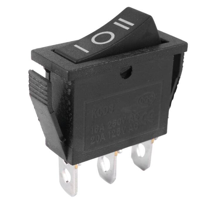 AC15A/250V 20A/125V 3 Pin SPDT ON-OFF-ON 3 Position Snap Rocker Switch ...
