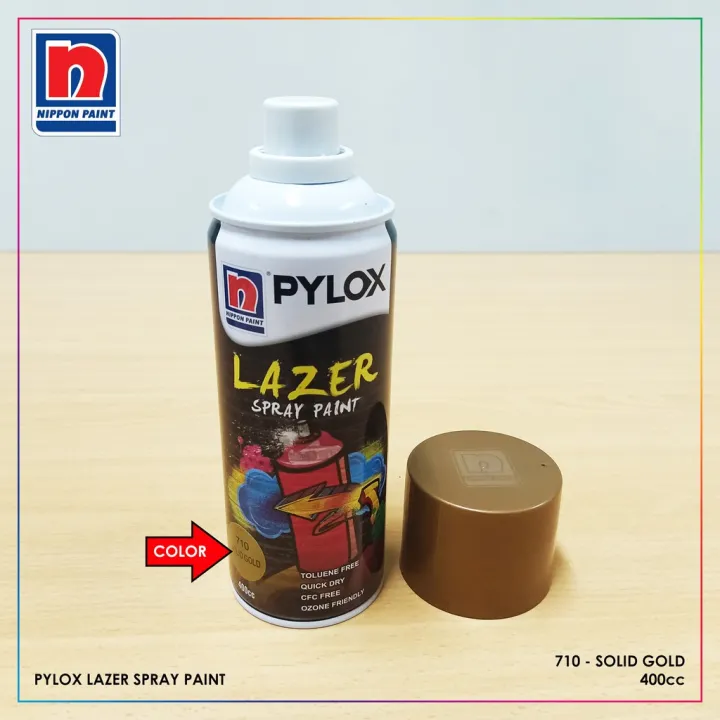 Pylox Lazer Spray Paint Metallic Solid Gold PLZ710 400cc Nippon | Lazada PH