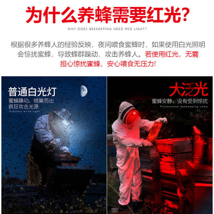 Red Light Headlamp for Beekeeping Induction Bee Head-Mounted Strong ...