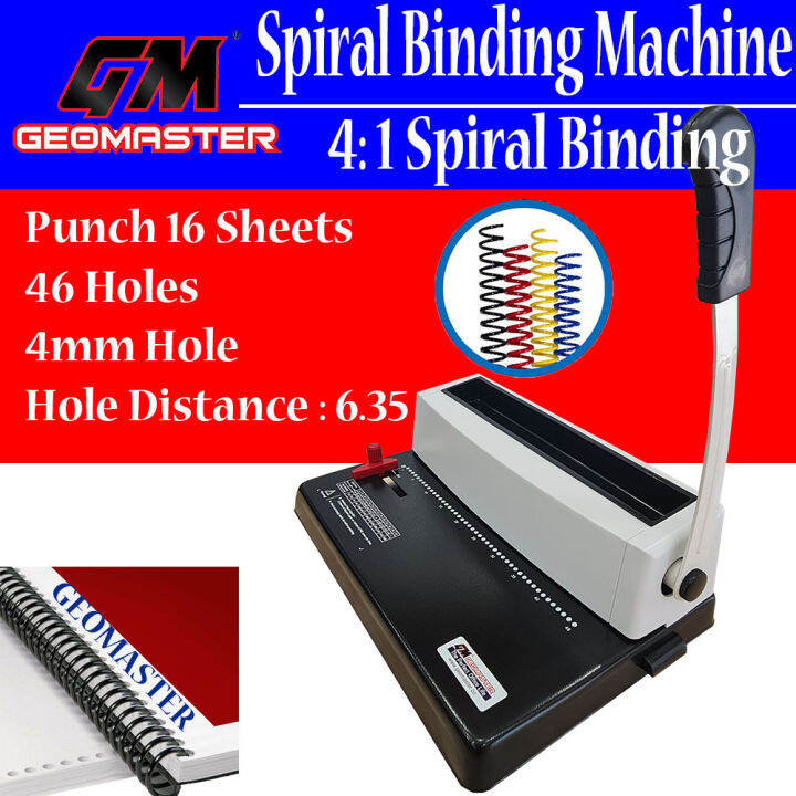 Geomaster 4:1 Spiral Binding , Coil Binding Machine - Spiral Comb Binding | Lazada