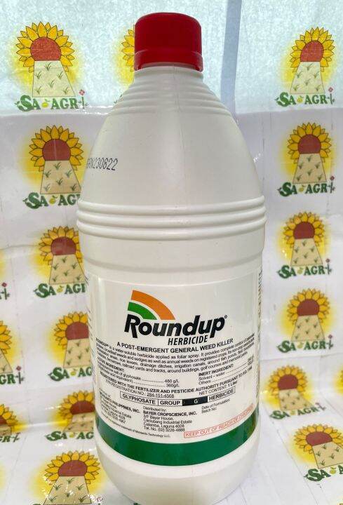 ROUND UP HERBICIDE GLYPHOSATE 480 SL (1 Gallon/ 1 Liter) BY BAYER ...