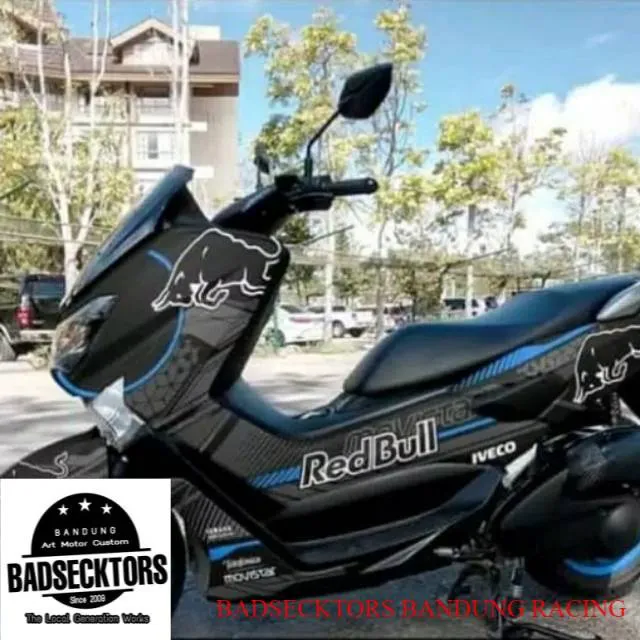Decal full body yamaha nmax red bull, lis biru, gold, merah, | Lazada ...