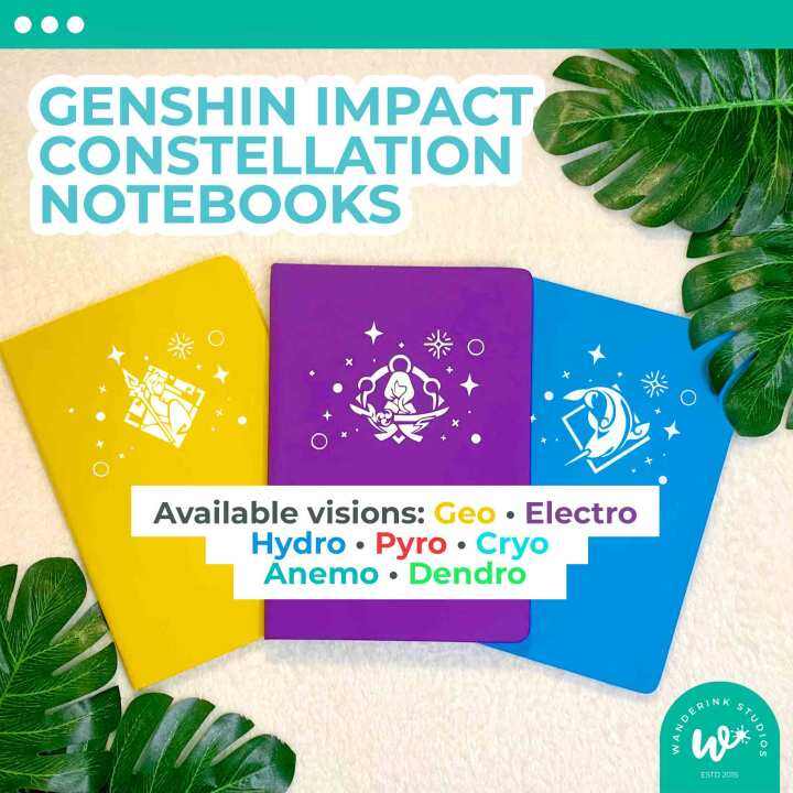 Genshin Impact Character Constellation Vision Colored Lined A5 Notebook ...
