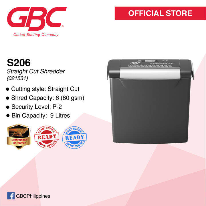 GBC Paper Shredder Machine | Straight Cut Shredder | Model # S206 ...