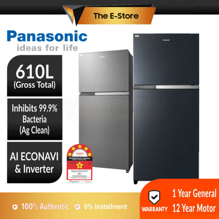Panasonic 610L 2-door Top Freezer Refrigerator Inverter Econavi Energy ...