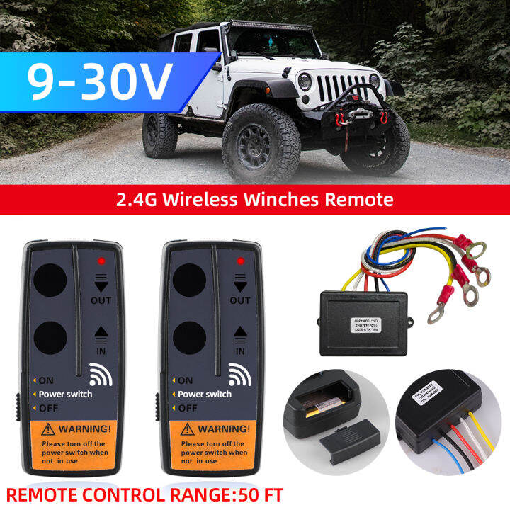 2.4G 12V 24V 50M Digital Wireless Winches Remote Control Recovery Kit ...