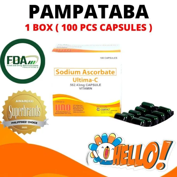 100 capsules / 1 BOX ULTIMA C SODIUM ASCORBATE 562.43mg Multivitamins ...