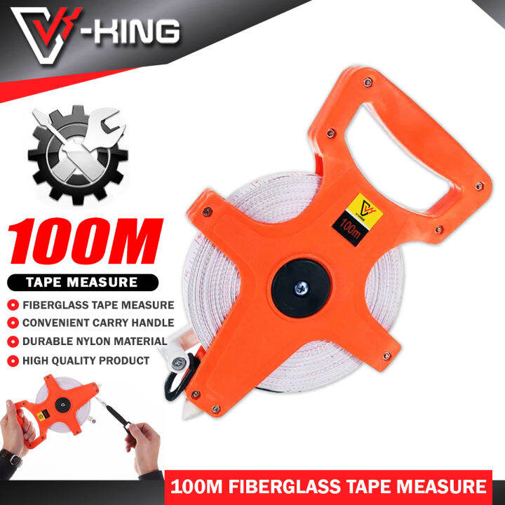 V-KING 100M Tape Measure Fiber Glass High Quality Heavy Duty Meter Tape ...