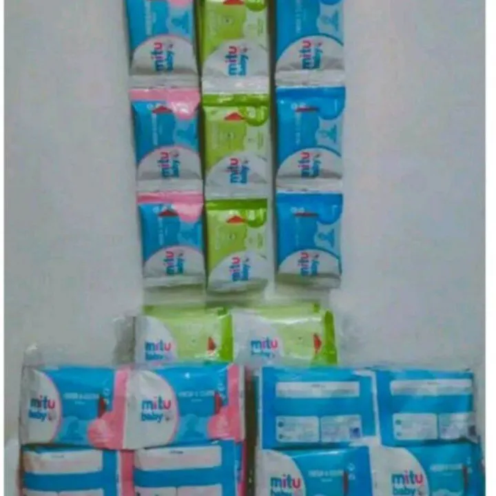 tisu basah mitu isi 24 sachet (4 sheet ) | Lazada Indonesia