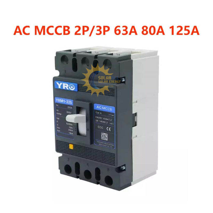 AC MCCB 2P 3P 63A 80A 125A AC800V 35kA Air Switch Moulded Case Circuit Breaker Overload ...