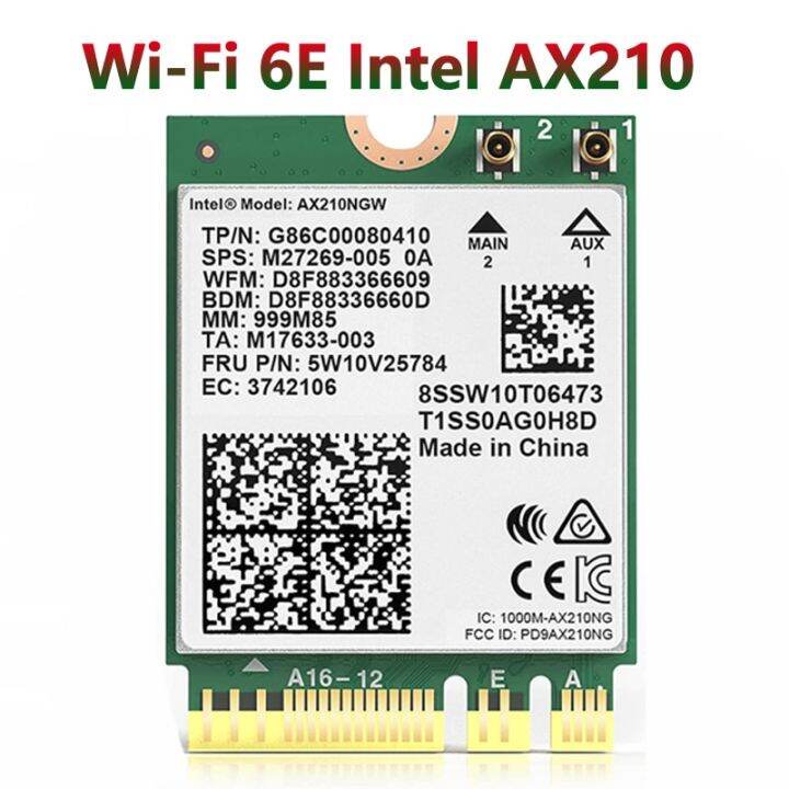 Wifi 6E Intel AX210 Bluetooth 5.3 M.2การ์ดไร้สาย AX210NGW 2.4Ghz 5Ghz ...