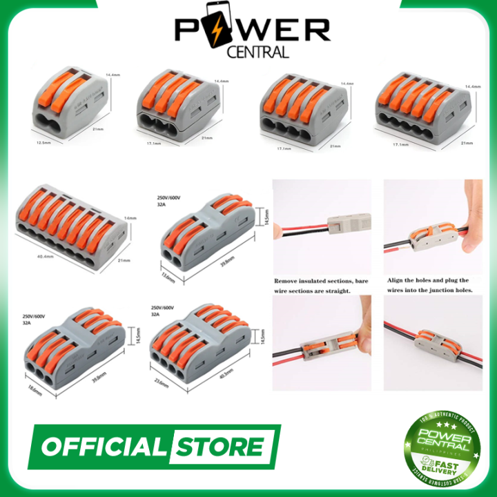 Lever Nut Wire Quick Connector 32A 28-12 AWG Splicing wiring terminal ...