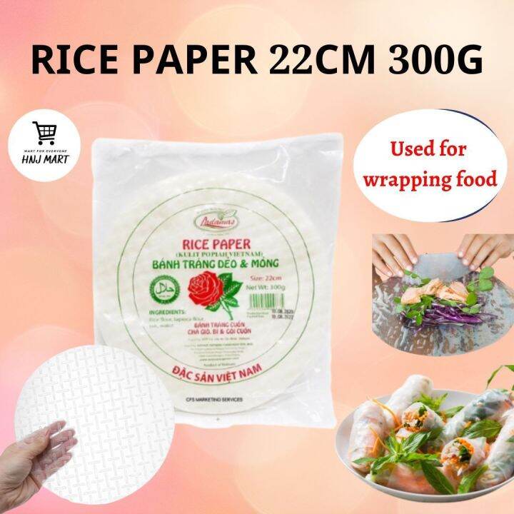 HALAL Vietnamese Rice Paper 22cm 300g Vietnam Spring Roll Rice Paper ...