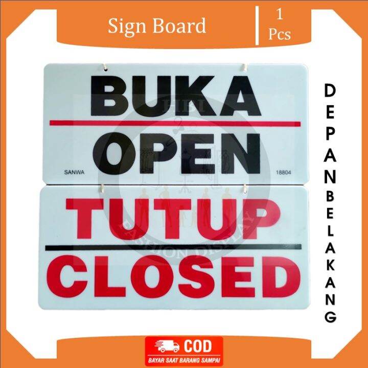 Sign Board Papan Nama Informasi Buka dan Tutup | Lazada Indonesia