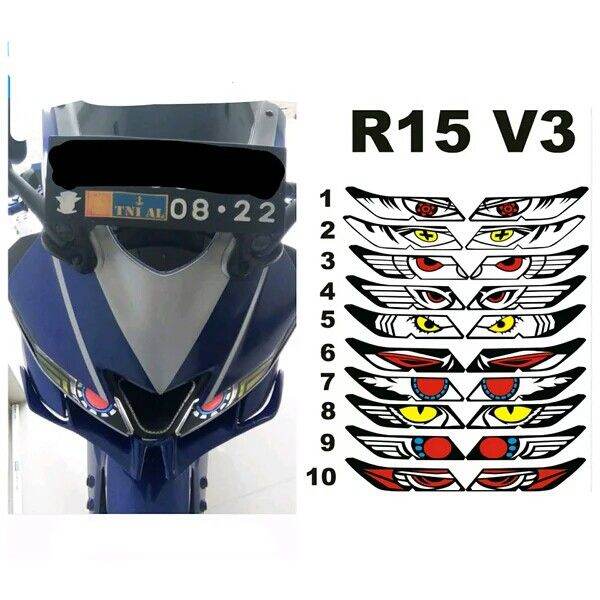 STIKER MATA ELANG LAMPU MOTOR YAMAHA R15 V3 | Lazada Indonesia