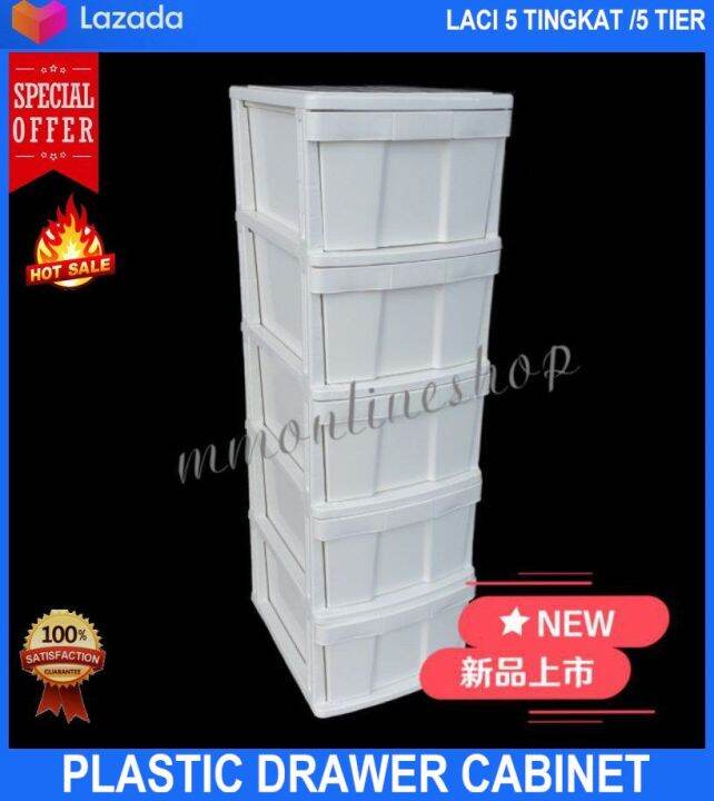 Laci 5 Tingkat /5 Tier Plastic Drawer / Cabinet / Storage Cabinet With ...