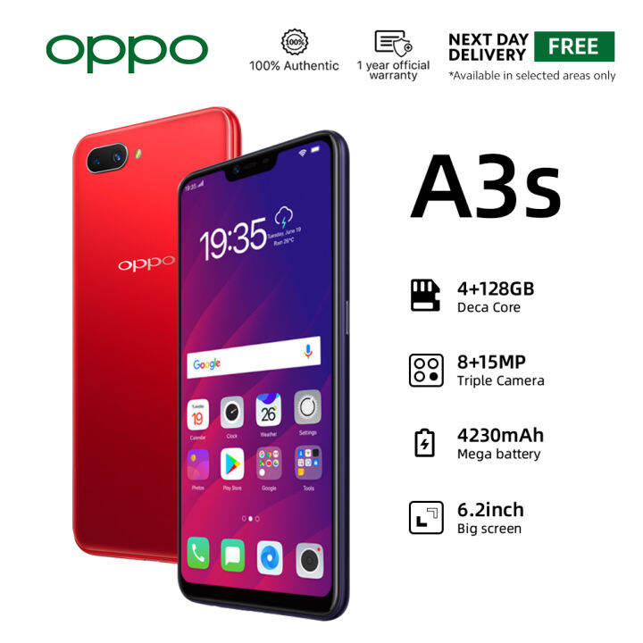OPPO A3S Smartphone 4GB RAM 128GB ROM Android Brand New 6.2 inch Full Screen Mobile phone Fast ...