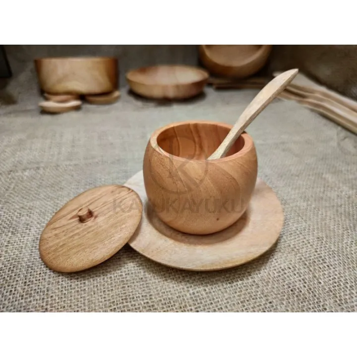 Gelas Kayu / Mug Kayu / Cangkir Kayu Set Premium ( Set + Tutup ...