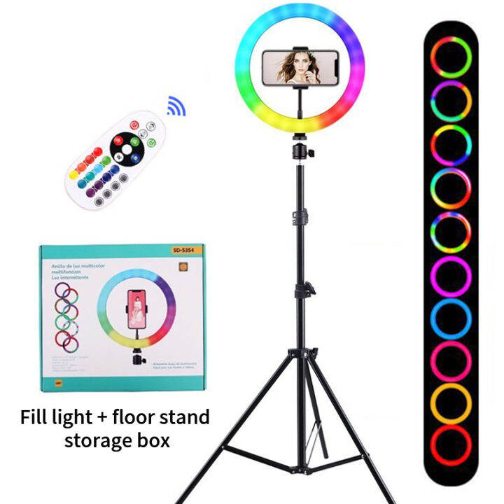 RGB Ring Light 26/16cm with Phone Holder For Photography 16Colors Light ...